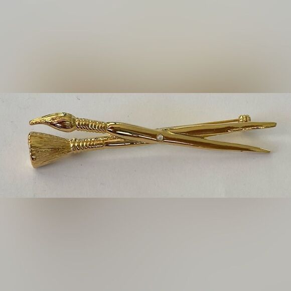 Vintage | Jewelry | Vintageartists Painters Brooch Pin Paint Brushes ...